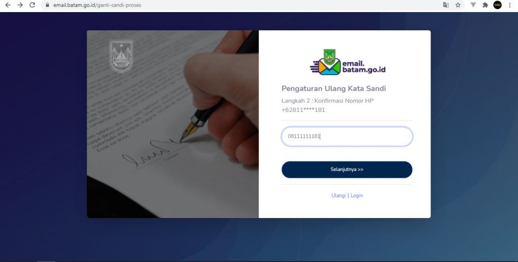 LANGKAH MENGATUR ULANG SANDI