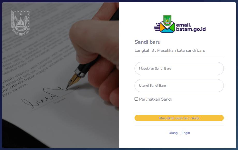 LANGKAH MENGATUR ULANG SANDI – Email Resmi Pemko Batam